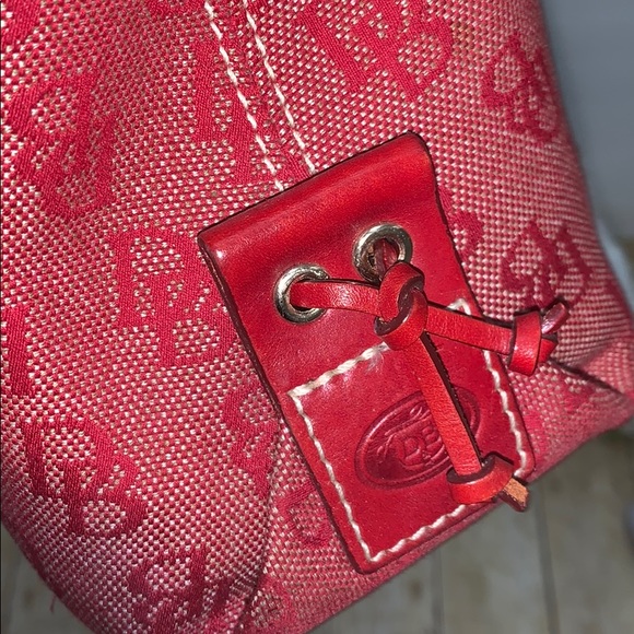 Dooney & Bourke | Bags | Dooney And Bourke Red Canvas Shoulder Handbag ...